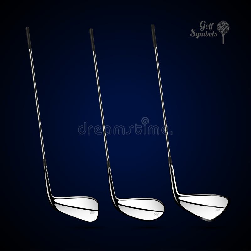 Golf Sticks on the Dark Background As Vector Design Elements Stock ...
