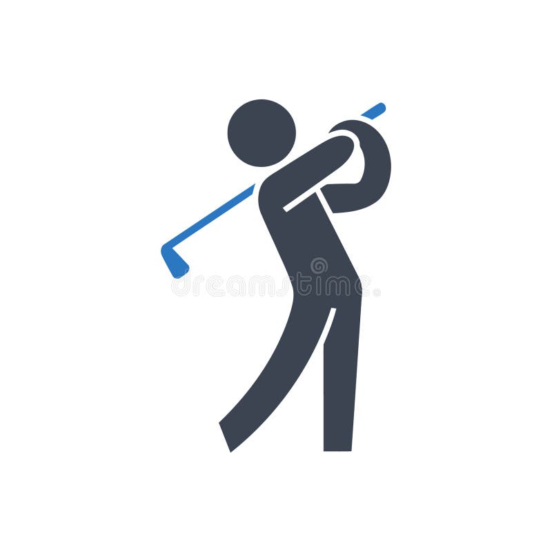 Golf Swing Action Icon stock vector. Illustration of icon - 374474889