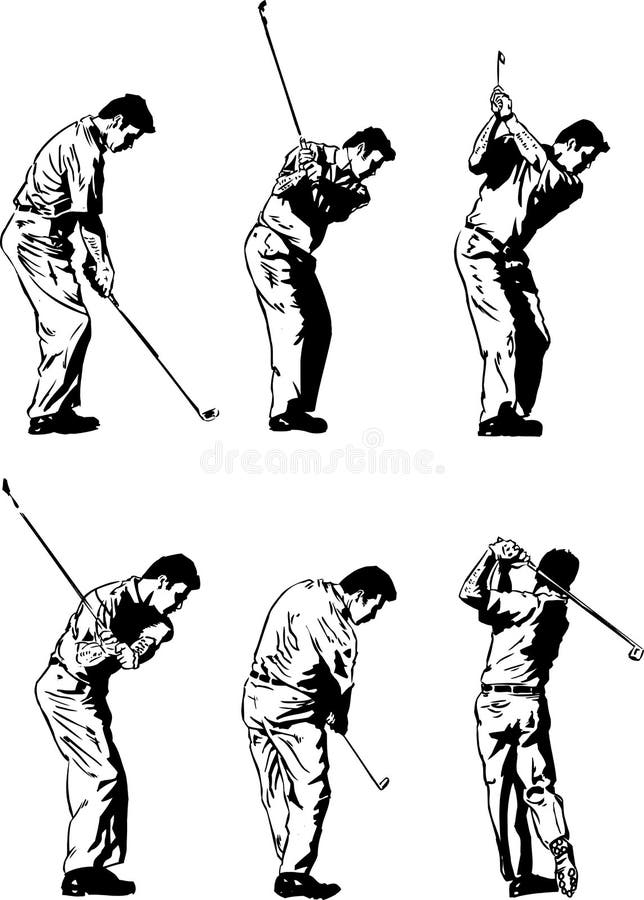 Golf Swing Stages Vector Illustration Stock Vector Illustration Of