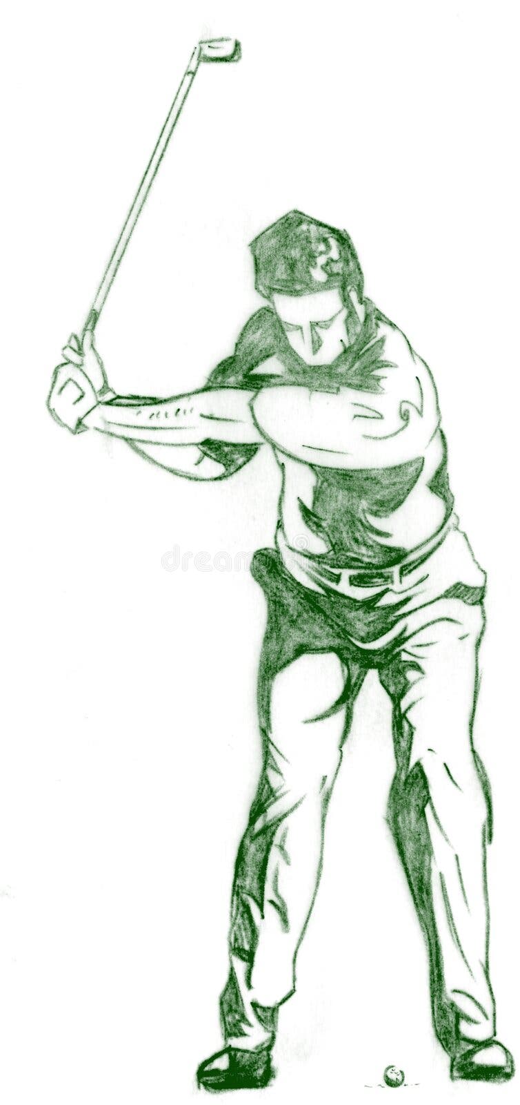 Golf Swing Stages Illustration Stock Illustrations – 27 Golf Swing ...