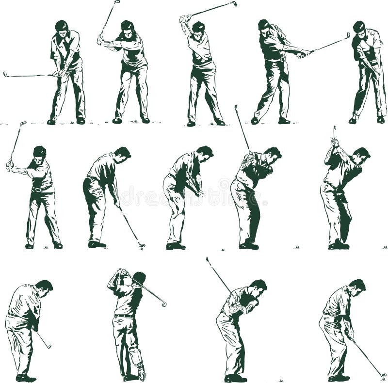 Golf Swing Stages Vector Illustration Stock Vector - Illustration of ...