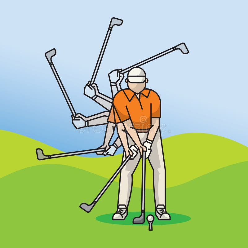 Golf Swing. Vector Illustration Decorative Design Stock Vector ...