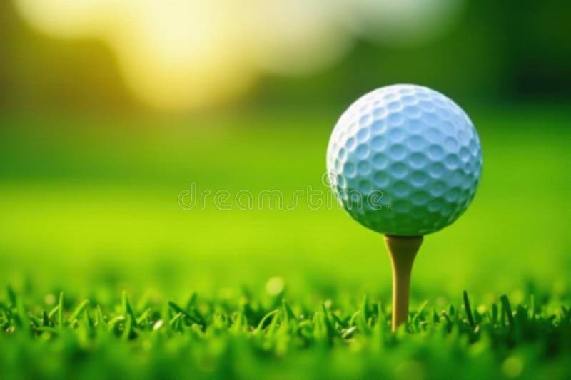 Golf Tee Inserted into Golf Ball on Lush Grass , Point, Detail Stock ...