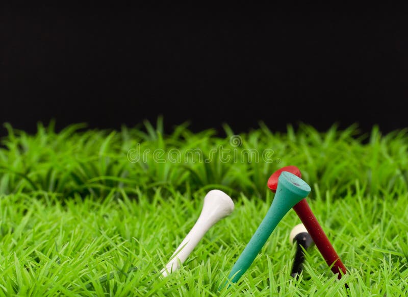 Golf Tees on Grass Background Stock Photo - Image of fathers, fake ...