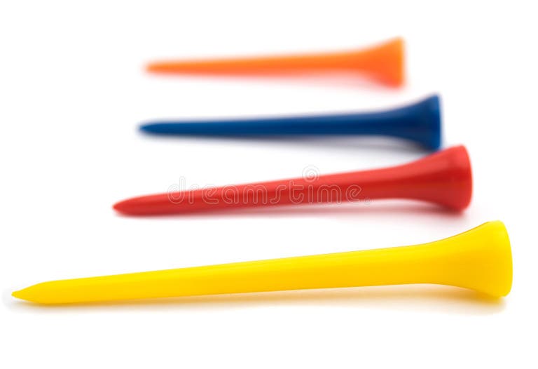Golf Tees Isolated on White Stock Photo - Image of sport, detail: 45498674