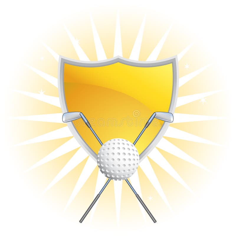 Golf Themed Background - Yellow Shield Stock Vector - Illustration of ...