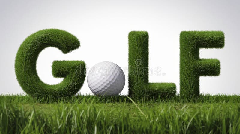 Golf-themed Design with Letters and a Ball Isolated on White Stock ...