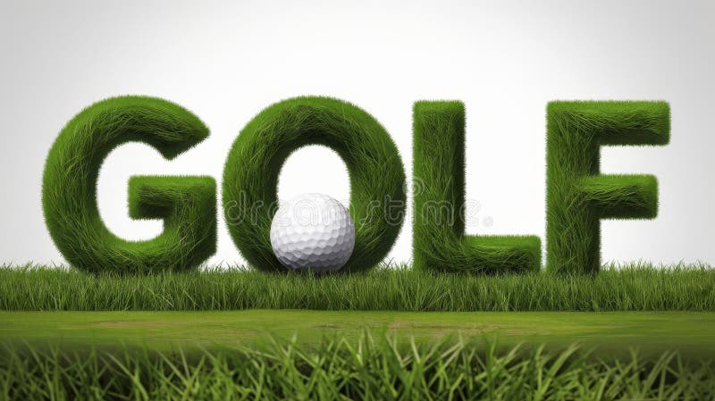 Golf-themed Design with Letters and a Ball Isolated on White Stock ...