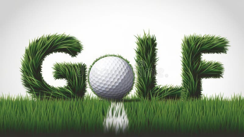 Golf-themed Design with Letters and a Ball Isolated on White Stock ...