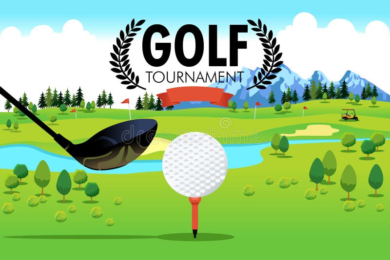 Golf Tournament Poster Background Vector Illustration Stock Vector ...