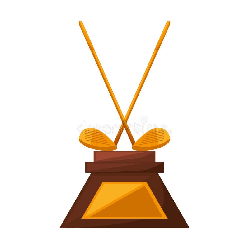 Golf Trophy Championship Isolated Icon Stock Vector - Illustration of ...