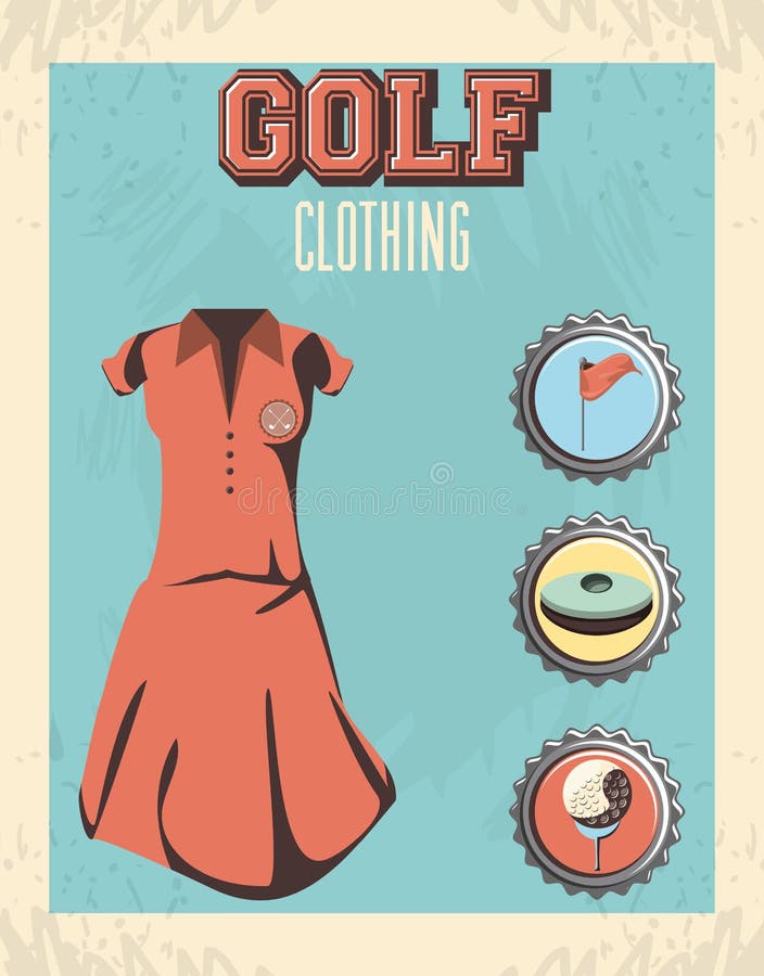 Golf uniform set clothes stock vector. Illustration of original - 124571576