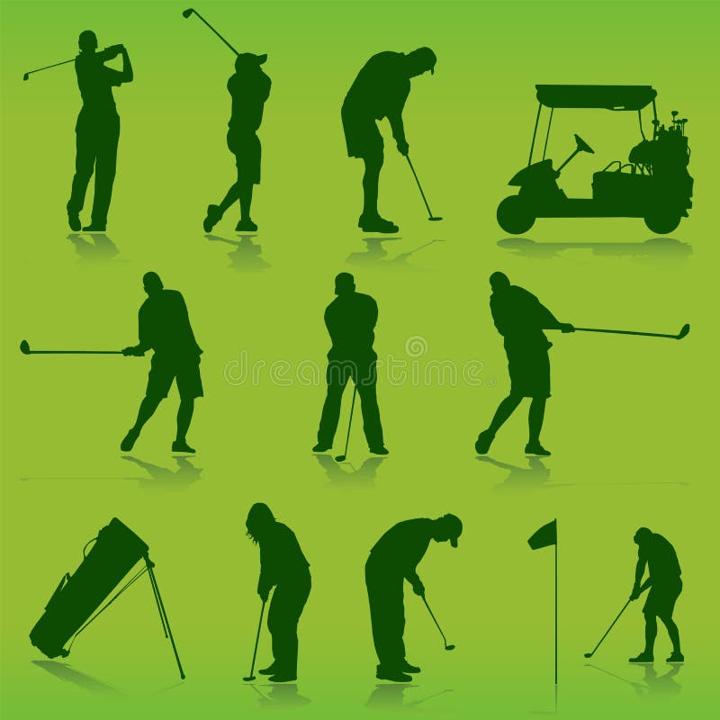 Golf Swing Stages Vector Illustration Stock Vector - Illustration of ...