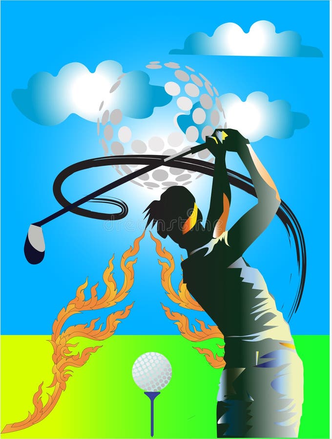 Die Golf-Schwingen-Haltung stock abbildung. Illustration von grün - 2397569