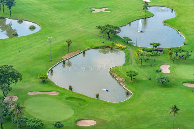Golfcourse, Beautiful Landscape of a Golf Court with Palm Trees and ...
