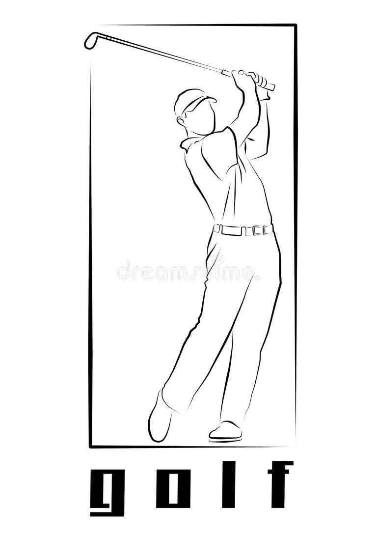 Line Drawing Golfer Stock Illustrations – 1,158 Line Drawing Golfer ...