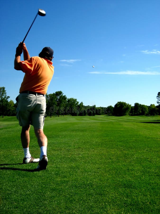 Golfer tee off stock image. Image of ball, golf, drive - 15006921