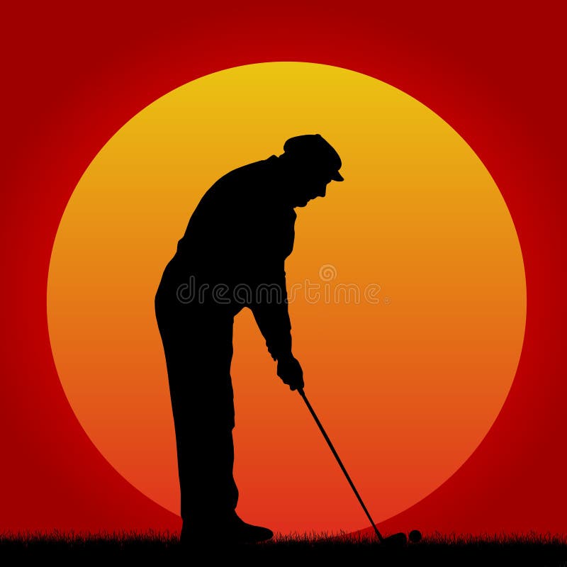 Golfer stock illustration. Illustration of sunrise, relax - 4954491