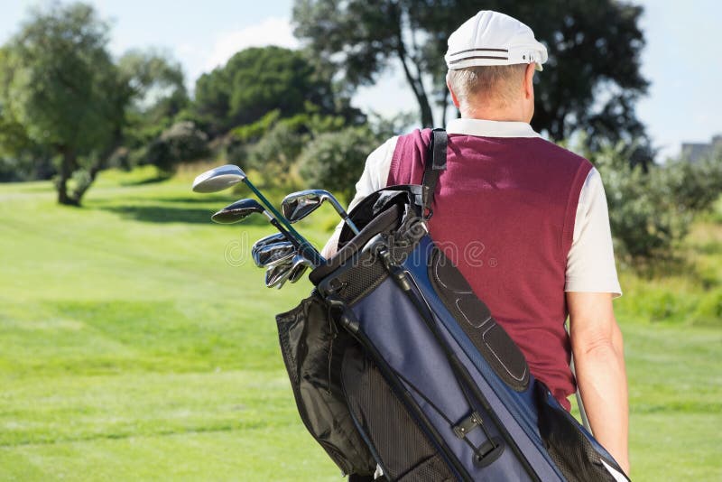 Golfer Carrying His Golf Bag Stock Photo - Image of weekend, activities ...