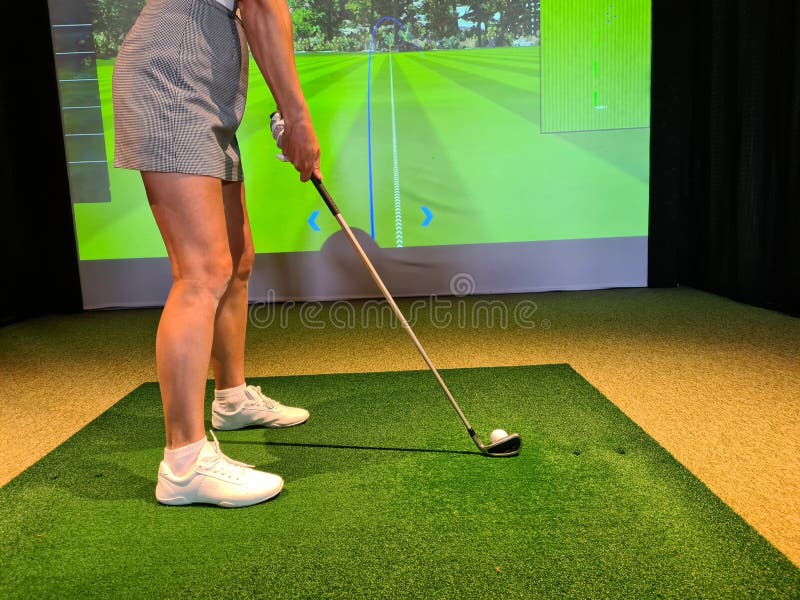 Golfer Enjoys Playing Golf at Driving Range Stock Image - Image of ...