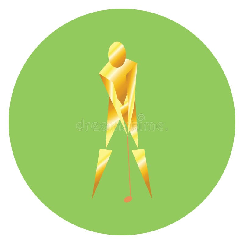 Golfer Getting Ready for Strike. Vector Illustration Decorative Design ...