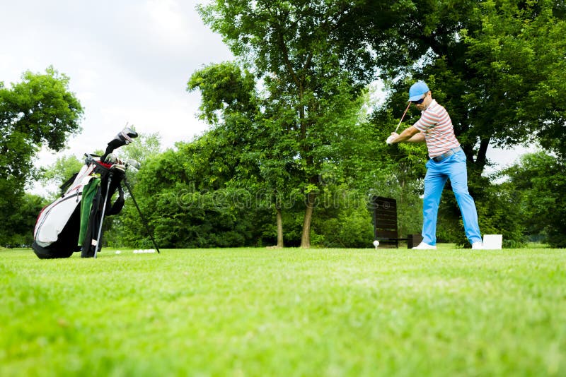 Golfer Getting Ready To Hit the Drive Stock Image - Image of preparing ...