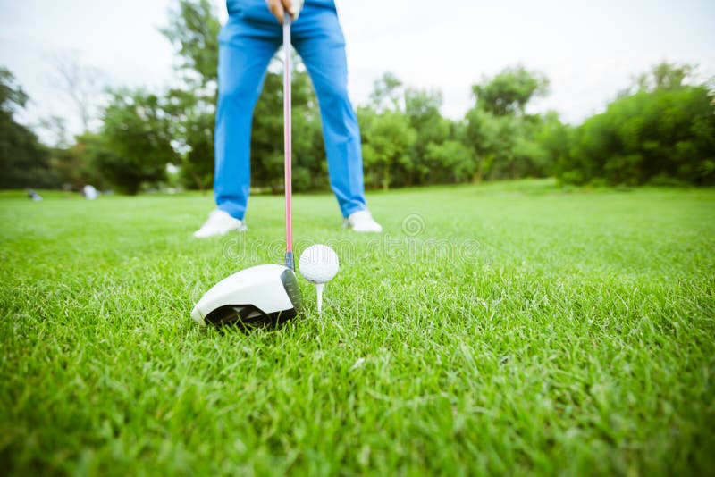Golfer Getting Ready To Take a Shot Stock Image - Image of ball ...