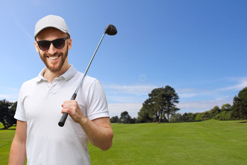 519 Portrait Handsome Male Golfer Golf Club Stock Photos - Free ...