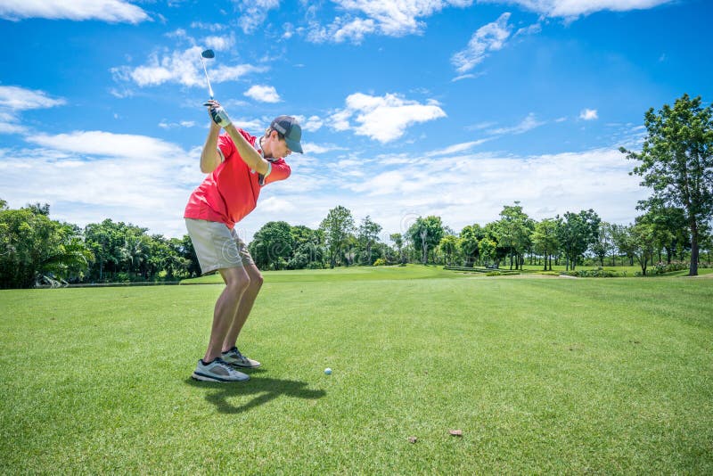 Golfer playing golf stock photo. Image of attractive - 95025064