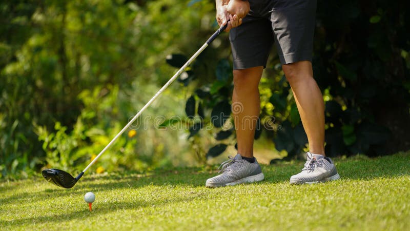 Golfer Playing Golf in the Evening Golf Course Stock Image - Image of ...