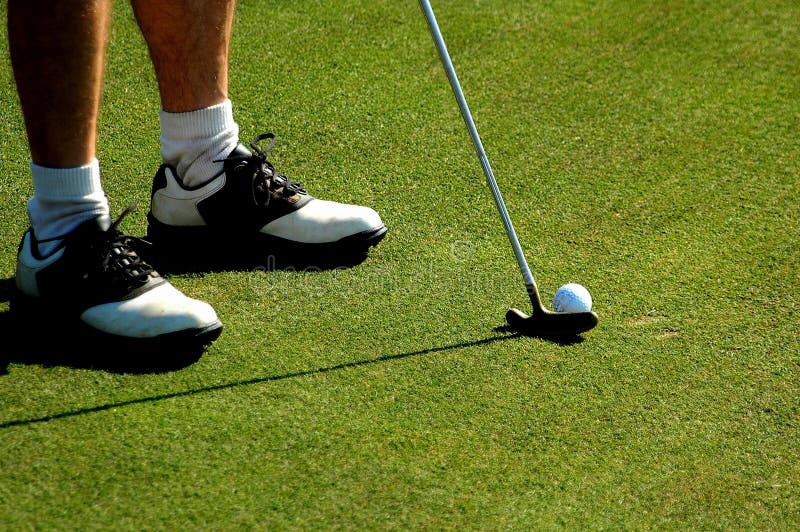 Golfer Practicing Putting at Course Stock Photo - Image of enjoying ...