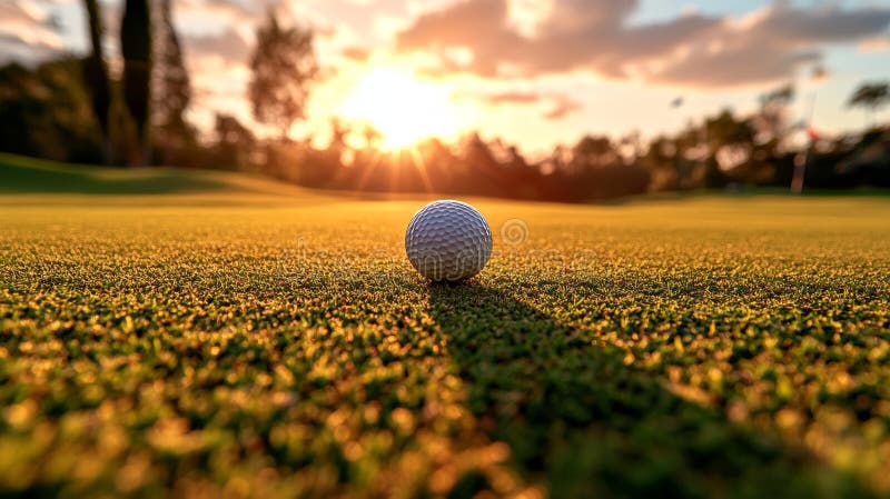 The Golfer Prepares To Hit the First Shot on a Glorious Golf Course ...