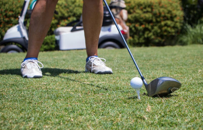 Golf Tee Off stock photo. Image of people, adult, close - 18522698