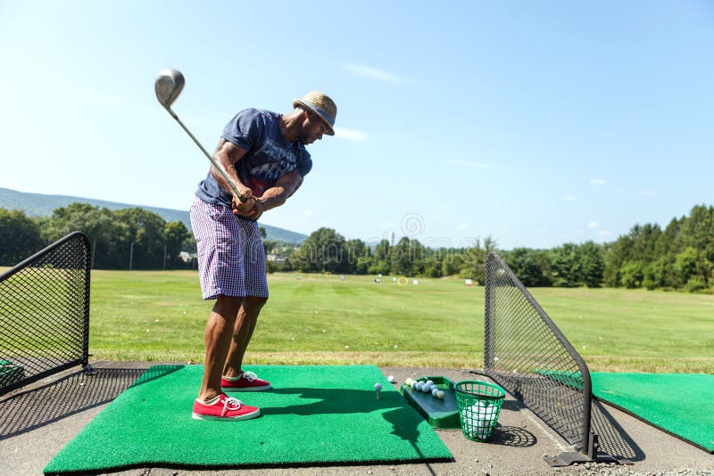 Golfer at the Range stock image. Image of recreational - 46740451