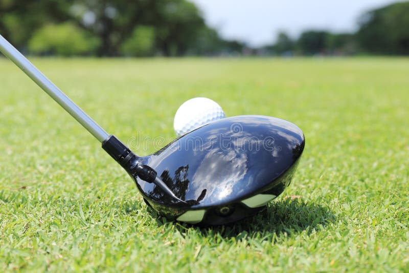 Golf Club and Ball on Tee Off Stock Image - Image of sport, swing: 34487615
