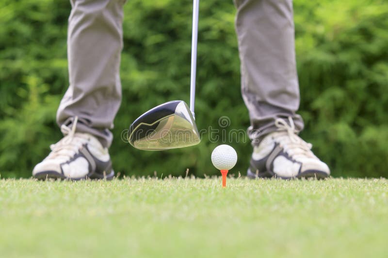 Golfer tee off stock image. Image of driver, ball, club - 15006921