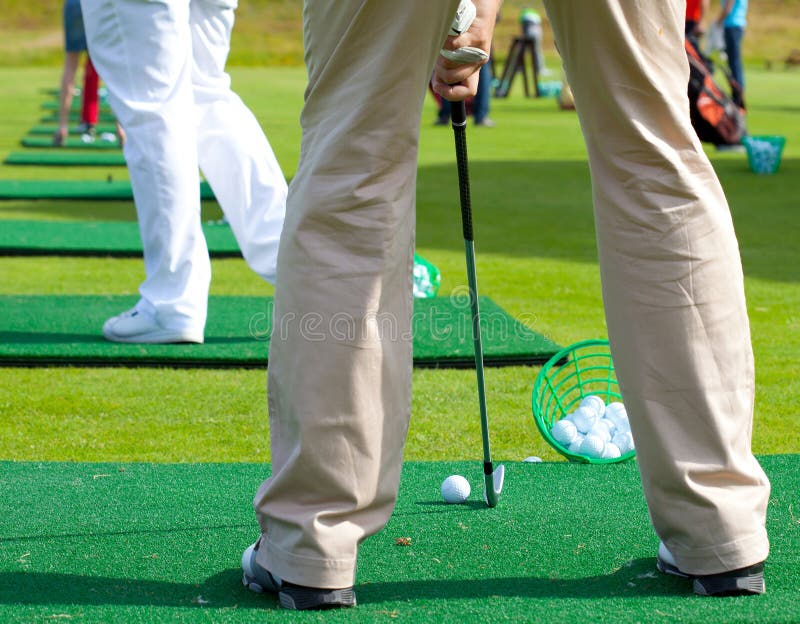 Golfer ready to tee off stock image. Image of tool, ready - 42647889