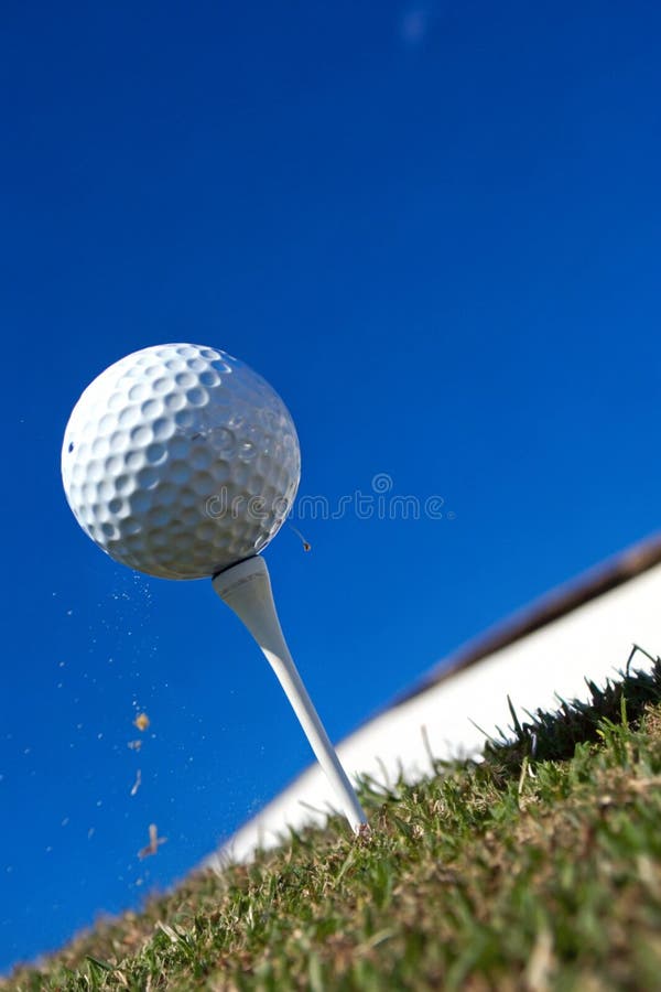 Golf Drive on Blue Background Stock Illustration - Illustration of club ...