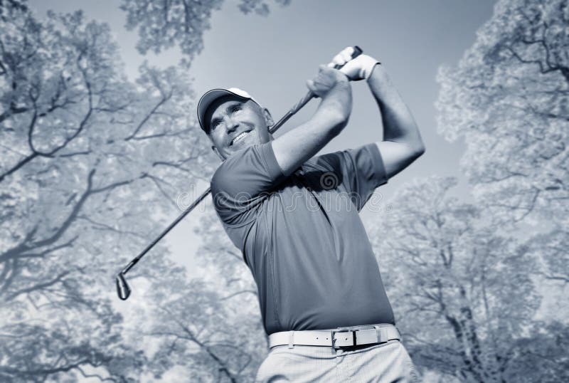 Golfer Shooting a Golf Ball Stock Photo - Image of competition, success ...
