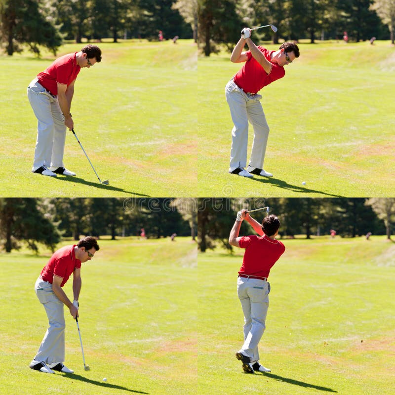 Golfer swing sequence stock image. Image of shirt, fairway - 18584799