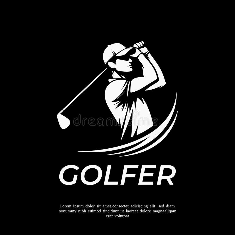 Golfer Swing Silhouette Vector Logo Design Stock Illustration ...