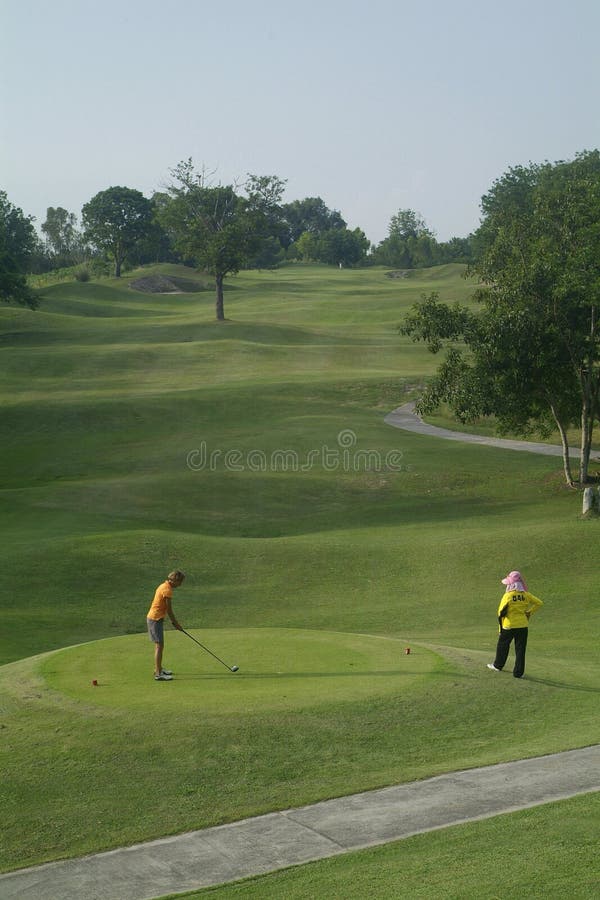 Golfer at tee-off stock image. Image of green, emerald - 763913