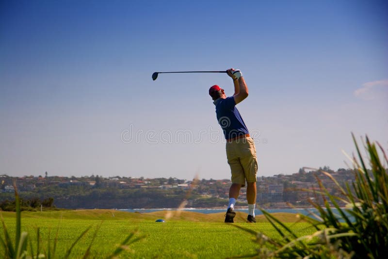 Golfer teeing off stock image. Image of nature, shorts - 2607327
