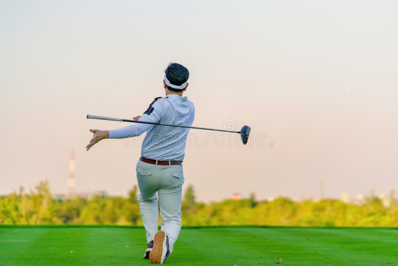 Golfers Hit a Golf Ball is Not Good on the Green Golf Course. Failed ...