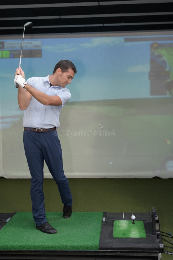 Golfers Men Player Golf Hit Swing Shot on Course Stock Photo - Image of ...