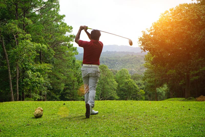 Golfers are Playing Golf in the Evening Golf Course Golf Backglound ...
