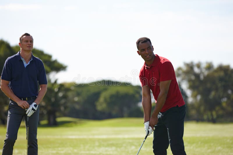 Golfing Buddies. Two Handsome Men Playing a Game of Golf. Stock Image ...