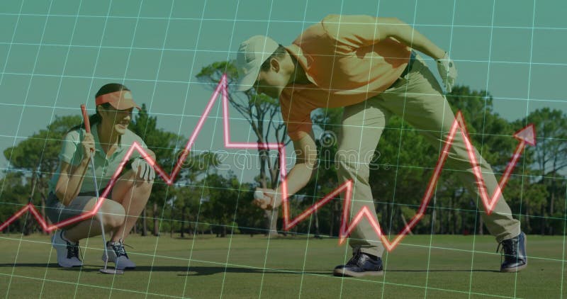 Golfing Couple Crouching on Putting Green, Visualizing Tech Data with ...