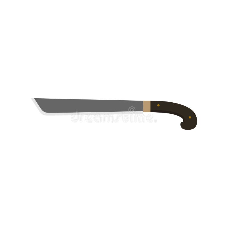 Golok Machete Flat Design Vector Illustration Isolated on White ...