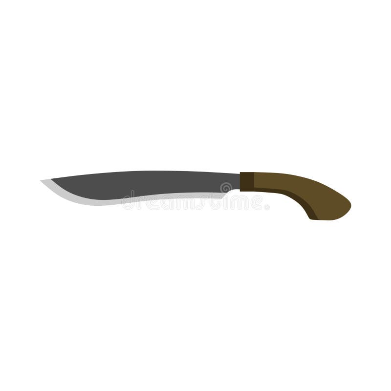 Golok Machete Flat Design Vector Illustration Isolated on White ...